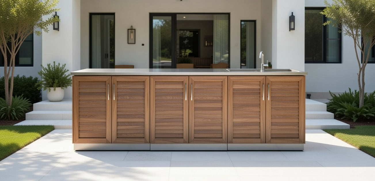 Outdoor Kitchen Stainless Steel Grove 2x Double Doors and Sink Cabinet ...