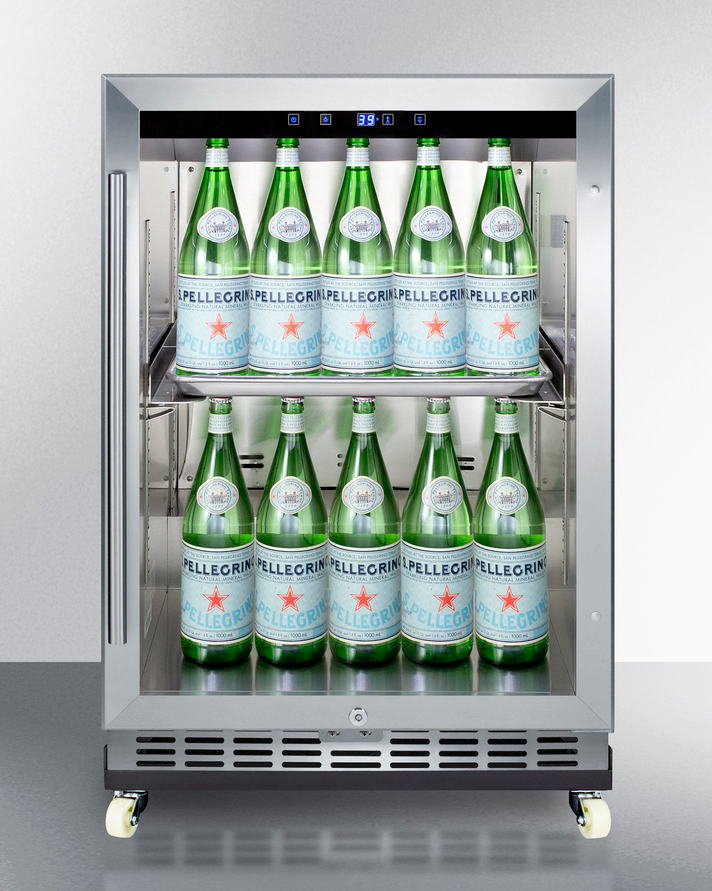 Summit 24" Wide Outdoor Mini Reach-In Beverage Center with Dolly ...