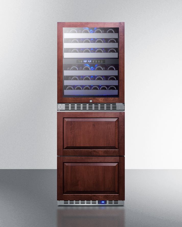 Summit 24" Wide Combination Dual-Zone Wine Cellar and 2-Drawer All-Fre ...