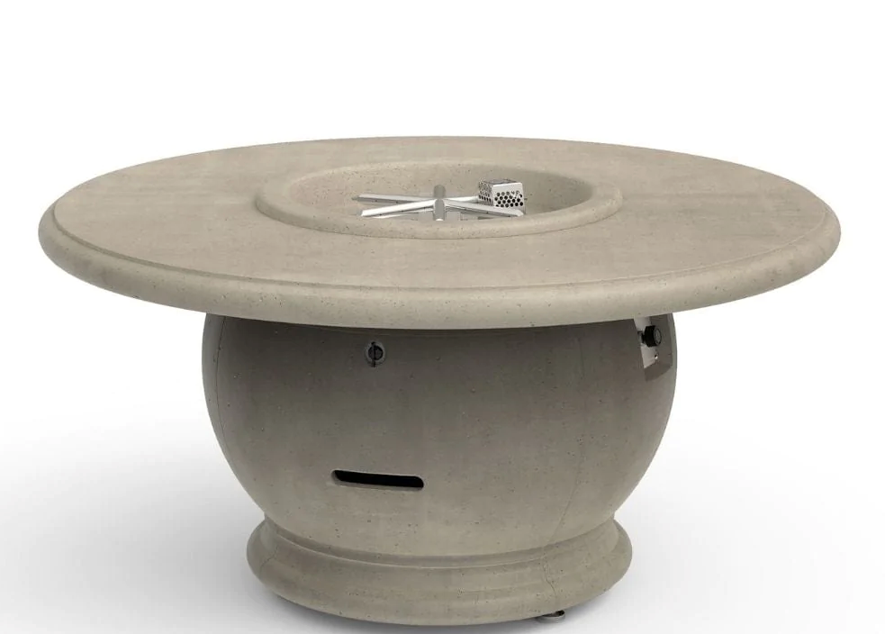 American Fyre Designs Amphora 48-Inch Concrete Round Gas Fire Pit Tabl ...